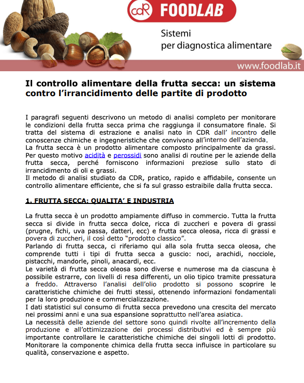 White paper sobre los frutos secos y el control de calidad | CDR FoodLab®
